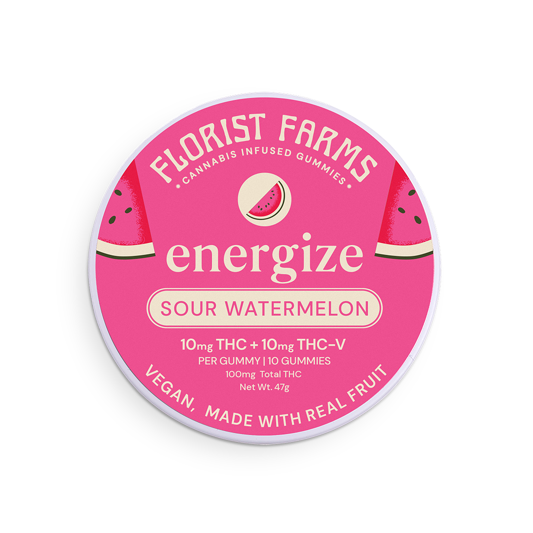 Energize | Sour Watermelon Gummies | 10pk – Florist Farms Energize | Sour Watermelon Gummies | 10pk – Florist Farms