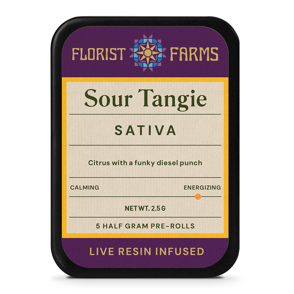 Sour Tangie | Live Resin Infused | 1/2 Gram Pre-Rolls | 5pk – Florist Farms