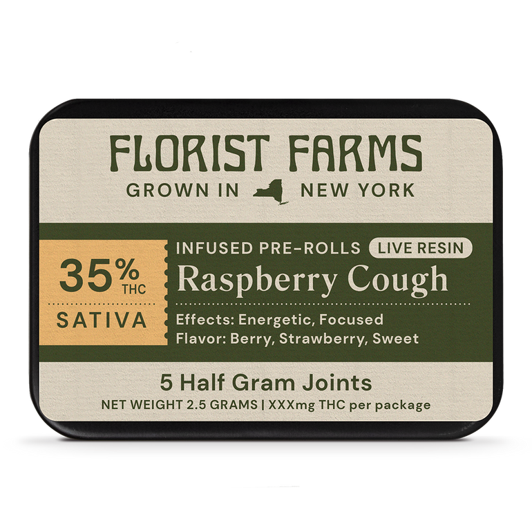 Raspberry Cough Live Resin Infused Joints | 5 Pack – Florist Farms
